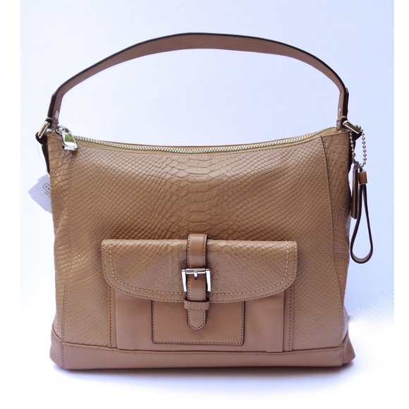 Coach | Bags | Nwt Coach Charlie Python Hobo Leather Tote Camel | Poshmark